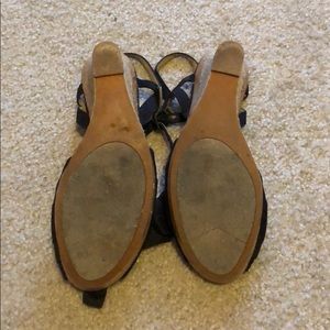 bp | Shoes | Bp Black Espadrille Wedge Heels With Bow On Each | Poshmark